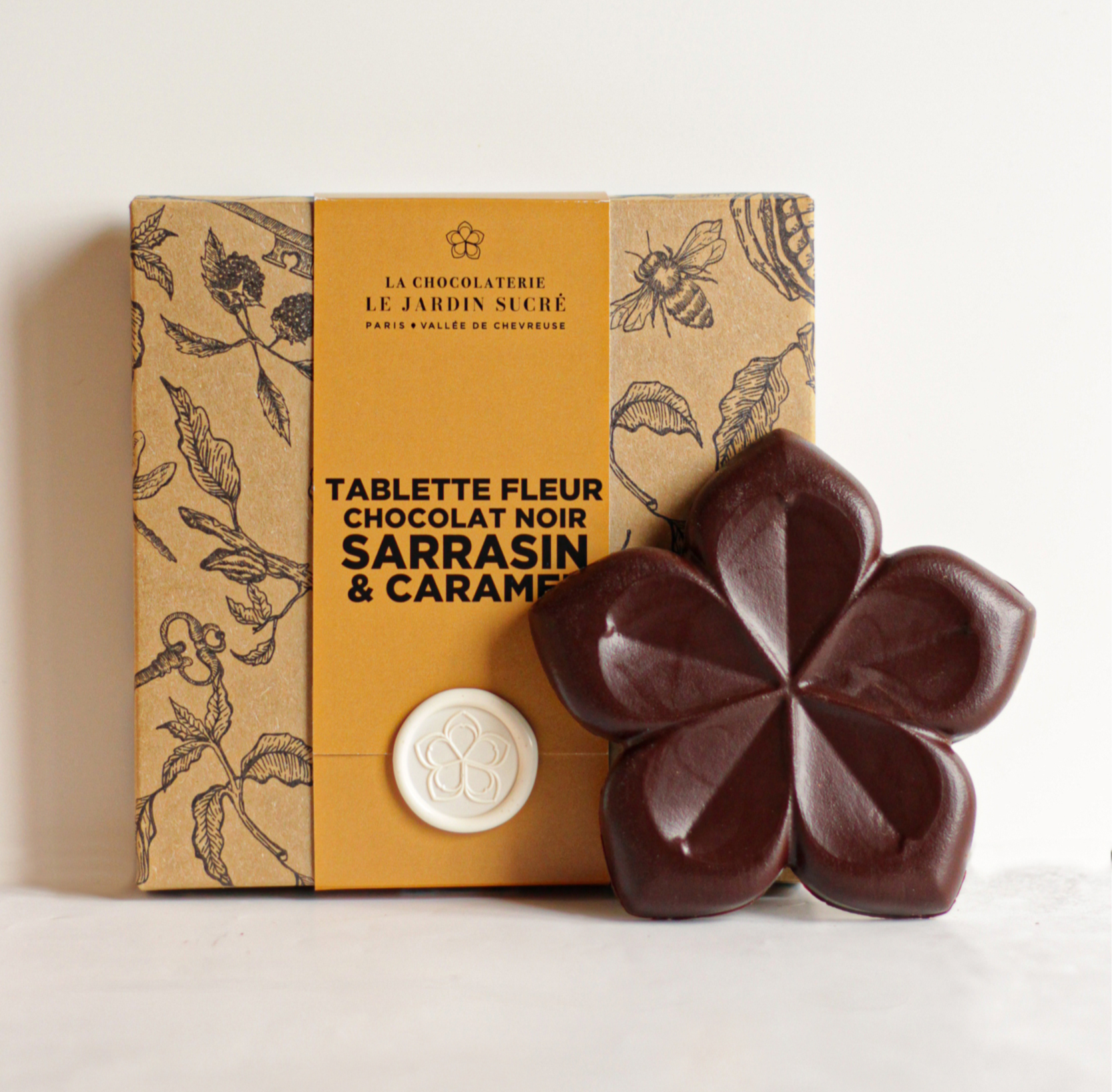 Tablette Fleur Praliné Sarrasin - Caramel & Chocolat Noir – Eshop Le ...